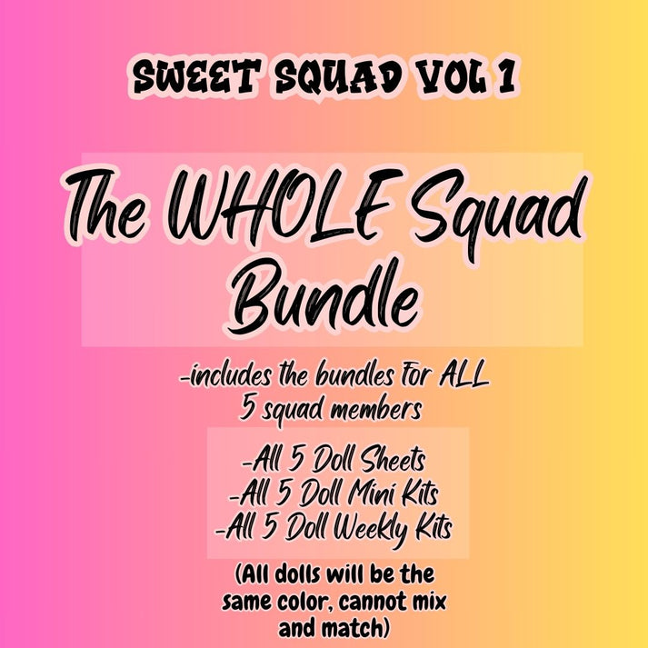 THE WHOLE SQUAD BUNDLE-SAME COLOR ALL SHEETS AND KITS | Sweet Squad Co ...